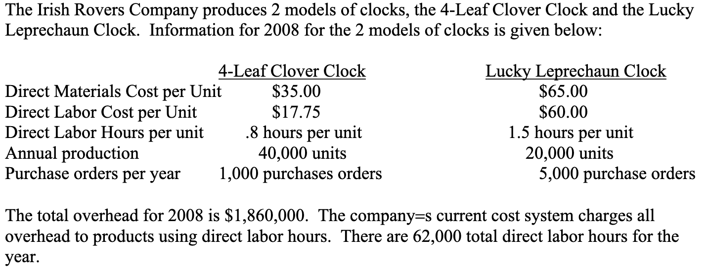 Solved A.) Using the current costing system, compute the | Chegg.com