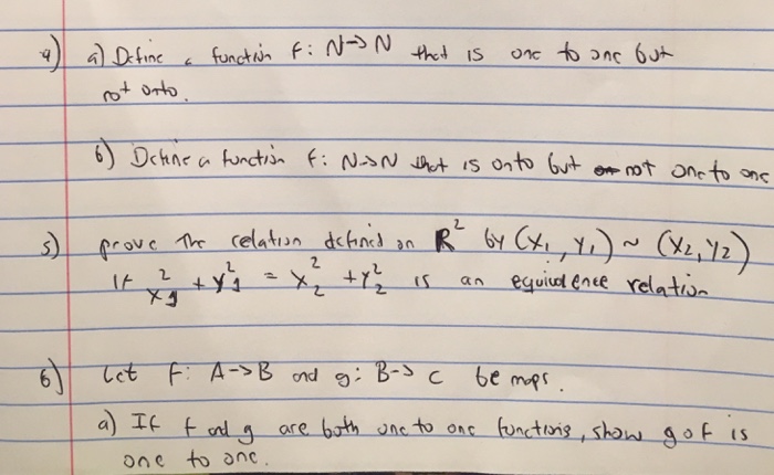 Solved Define a function F: N rightarrow N that is one to | Chegg.com