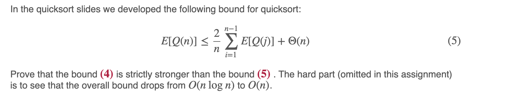 Solved Consider the following recurrence for the running | Chegg.com