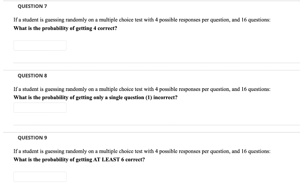 Solved If a student is guessing randomly on a multiple | Chegg.com