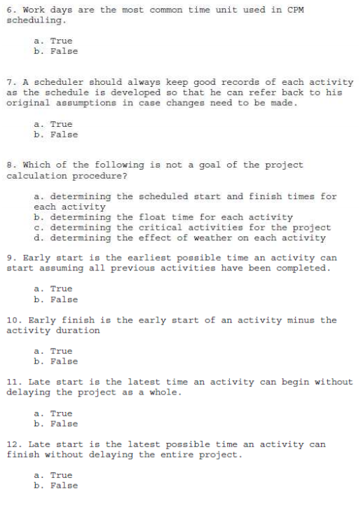 1. Scheduling the project consists of two steps: | Chegg.com
