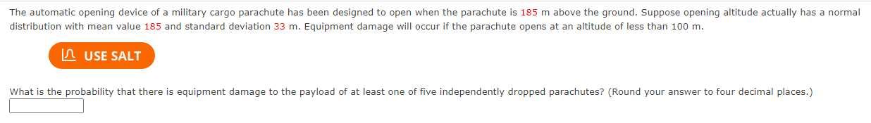 Solved The automatic opening device of a military cargo | Chegg.com