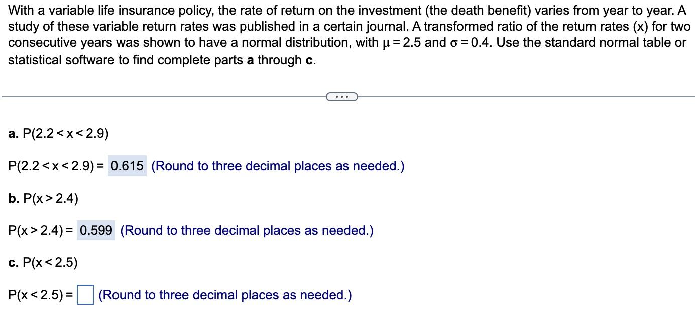 Solved With a variable life insurance policy, the rate of | Chegg.com