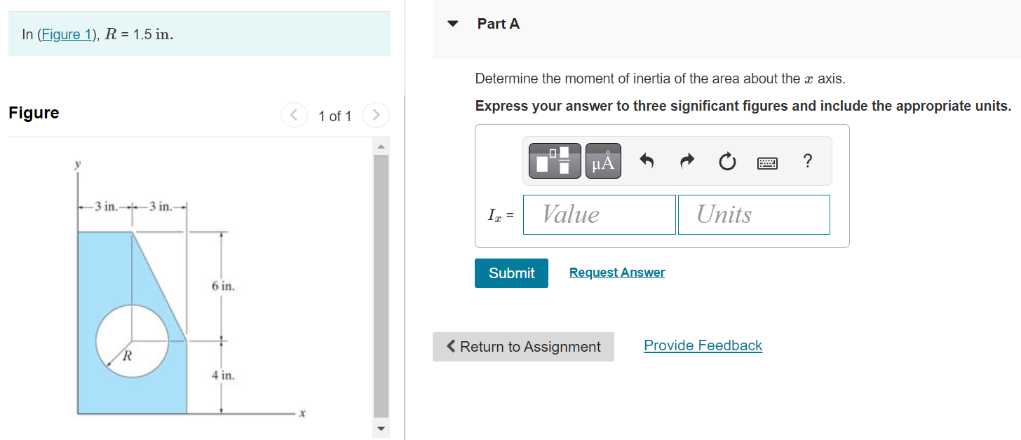 Solved In (Figure 1), R=1.5in. Determine the moment of | Chegg.com