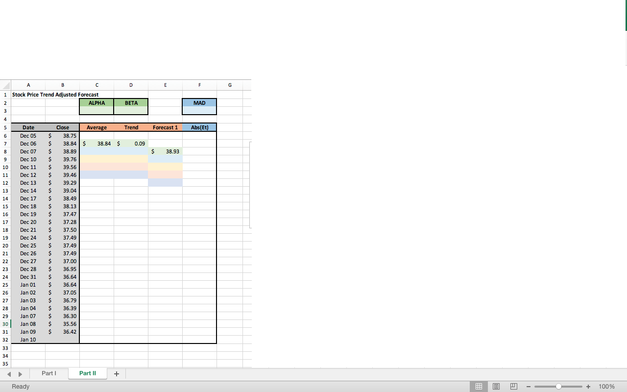 1. in part 1 using a Weighted Moving Average | Chegg.com