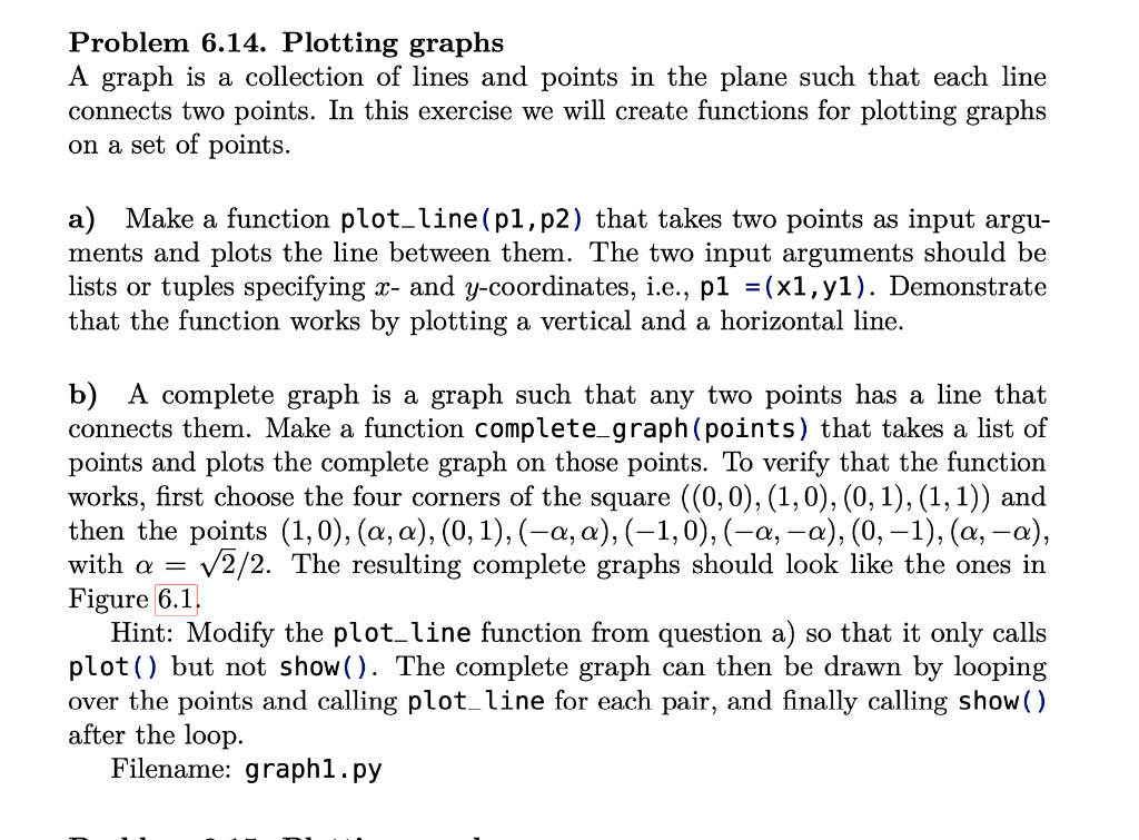 Solved Problem 614 Plotting Graphs A Graph Is A Collection 