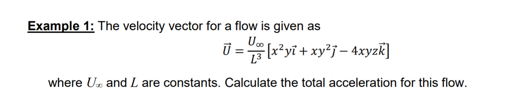Solved The velocity vector for a flow is given as 𝑈⃗ = 𝑈∞ | Chegg.com