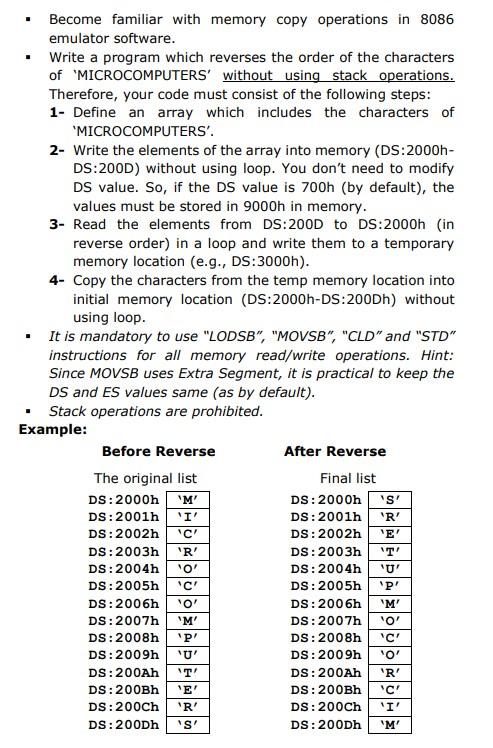 Solved I NEED 8086 ! PAY ATTENTION ! IF YOU WRITE 8085 | Chegg.com