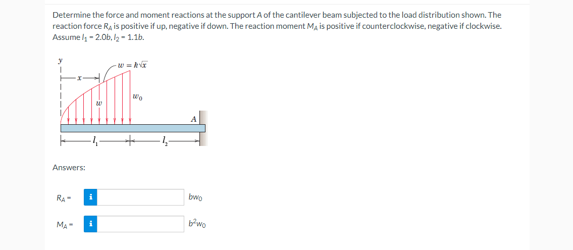 [solved] Determine The Force And Moment Reactions At The