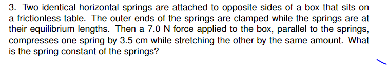 Solved 3. Two identical horizontal springs are attached to | Chegg.com