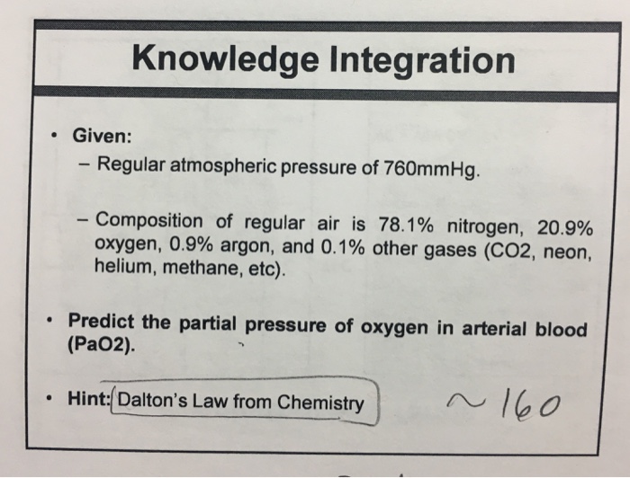 Solved Predict the partial pressure of oxygen in arterial | Chegg.com