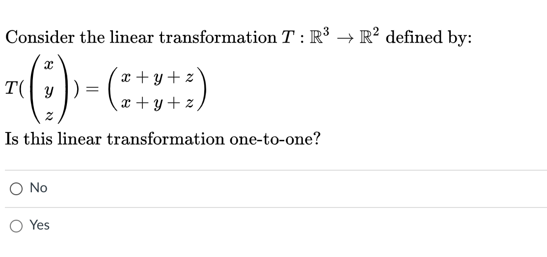 Solved Consider the linear transformation T: R3 + R2 defined | Chegg.com