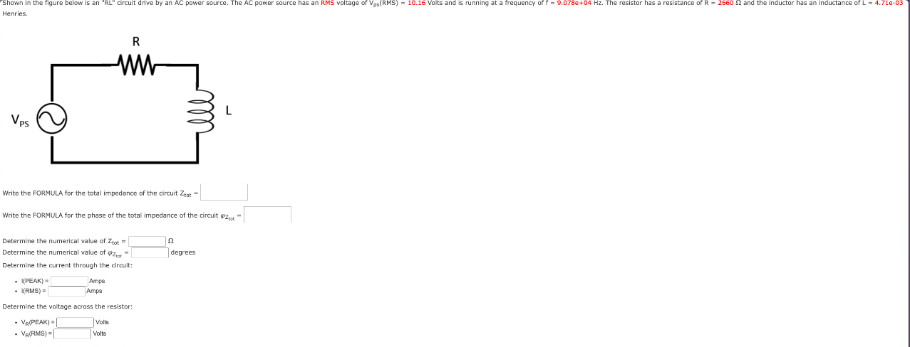 Solved Henries. Write the FORMULA for the total impedance of | Chegg.com