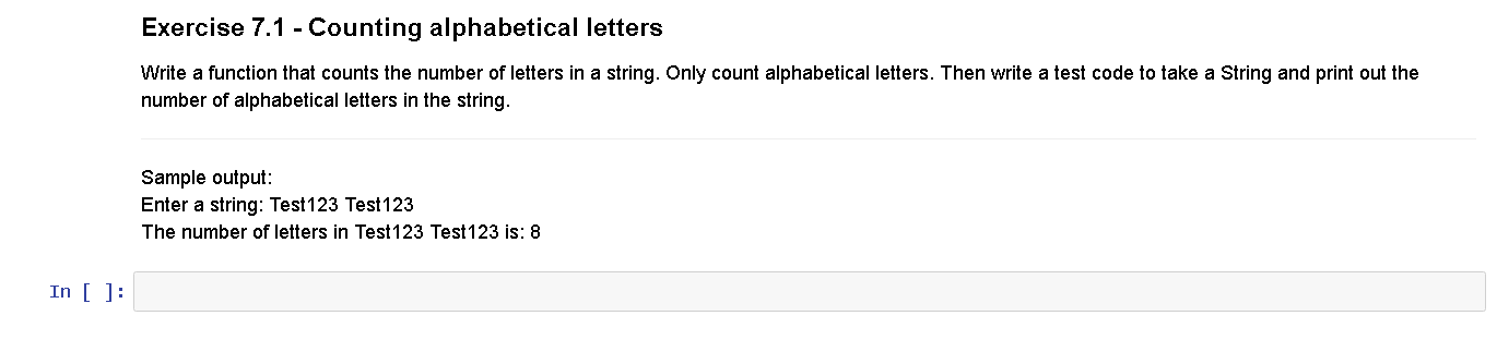 Solved Exercise 7 1 ﻿counting Alphabetical Letters Code