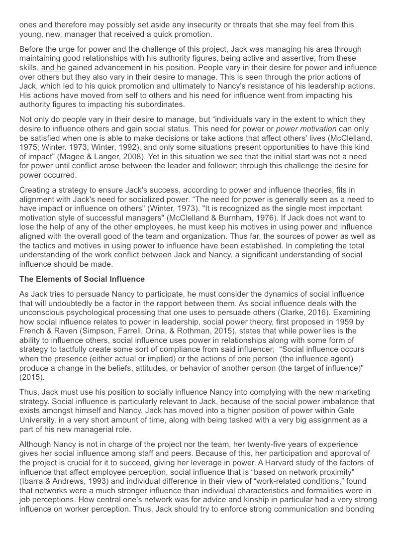 Solved Case Study: Using Theories of Power and Influence to | Chegg.com