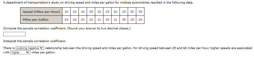 Solved Compute the sample correlation coefficient. (Round | Chegg.com