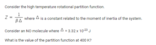 Solved Consider the high temperature rotational partition | Chegg.com