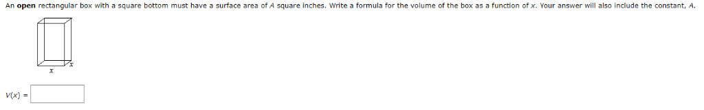 Solved An open rectangular box with a square bottom must | Chegg.com