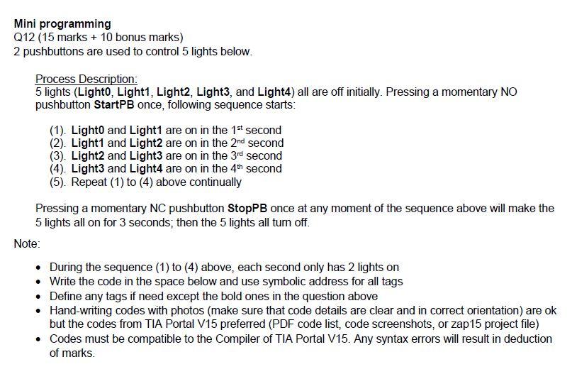 Solved Mini programming Q12 (15 marks +10 bonus marks) 2 | Chegg.com