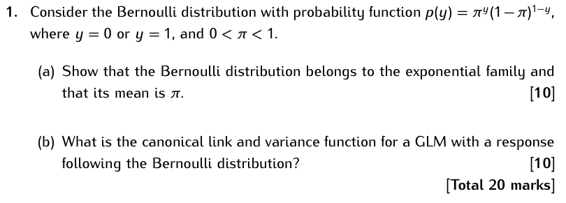 Solved Consider the Bernoulli distribution with probability | Chegg.com