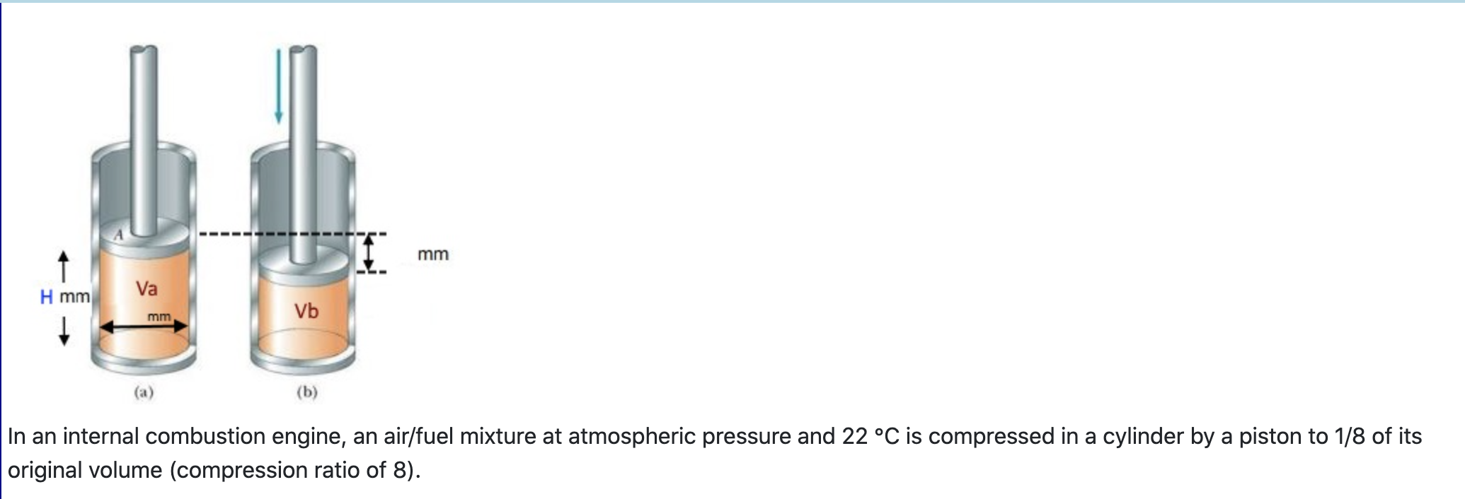 Solved mm Hmm Va mm Vb (b) In an internal combustion engine, | Chegg.com