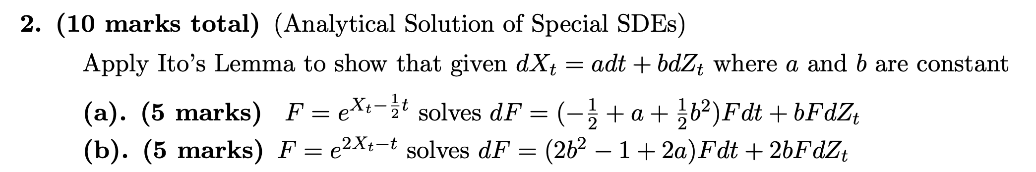 Solved (10 ﻿marks total) (Analytical Solution of Special | Chegg.com
