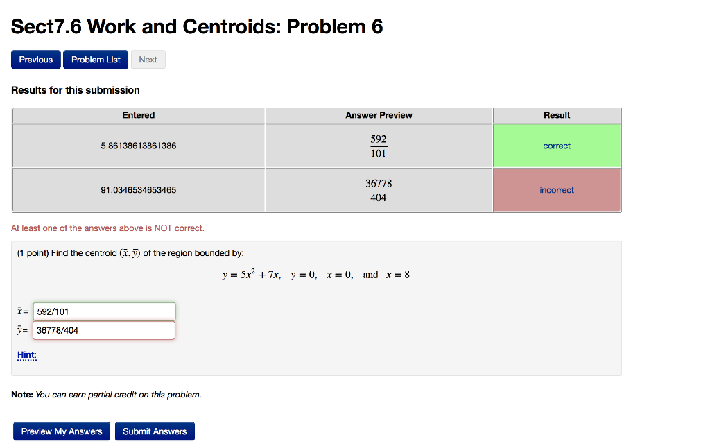Solved Sect7.4 Arc Length: Problem 1 Problem List Previous | Chegg.com