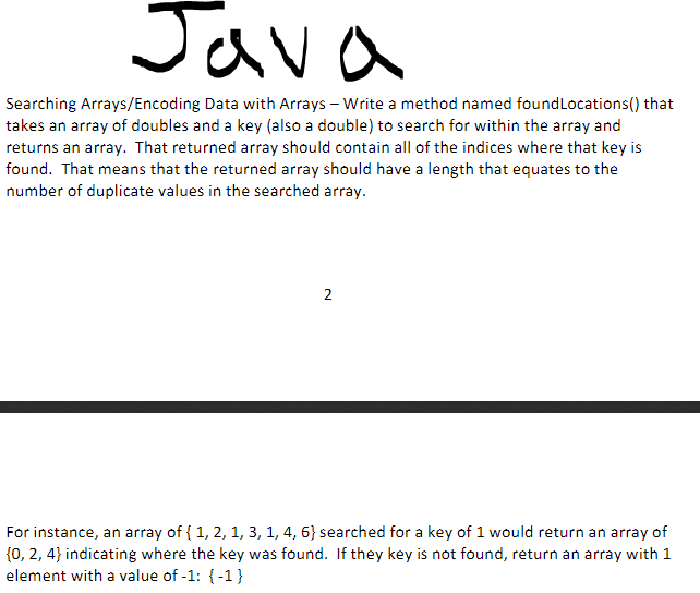 Solved Java Searching Arrays/Encoding Data with Arrays - | Chegg.com