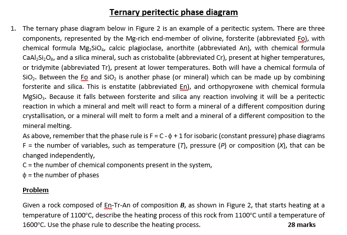 Solved Ternary peritectic phase diagram 1. The ternary phase | Chegg.com
