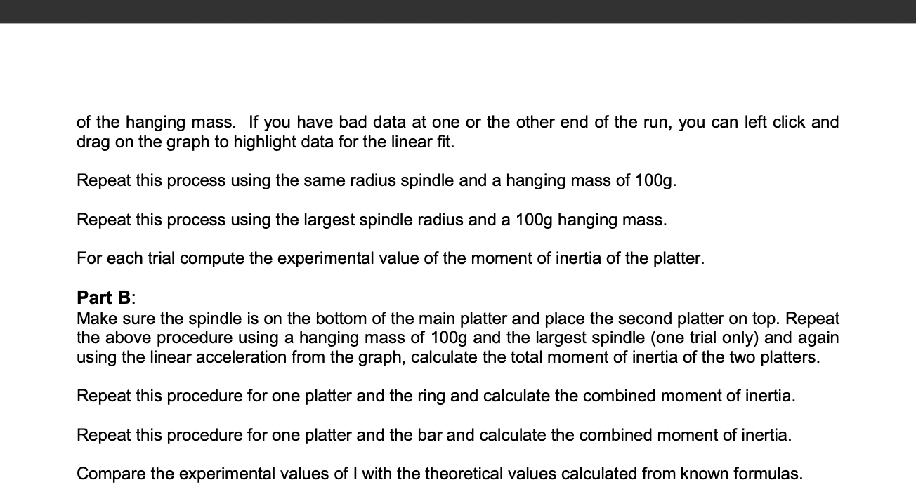 Solved Data Studio Rotational Dynamics Experiment | Chegg.com