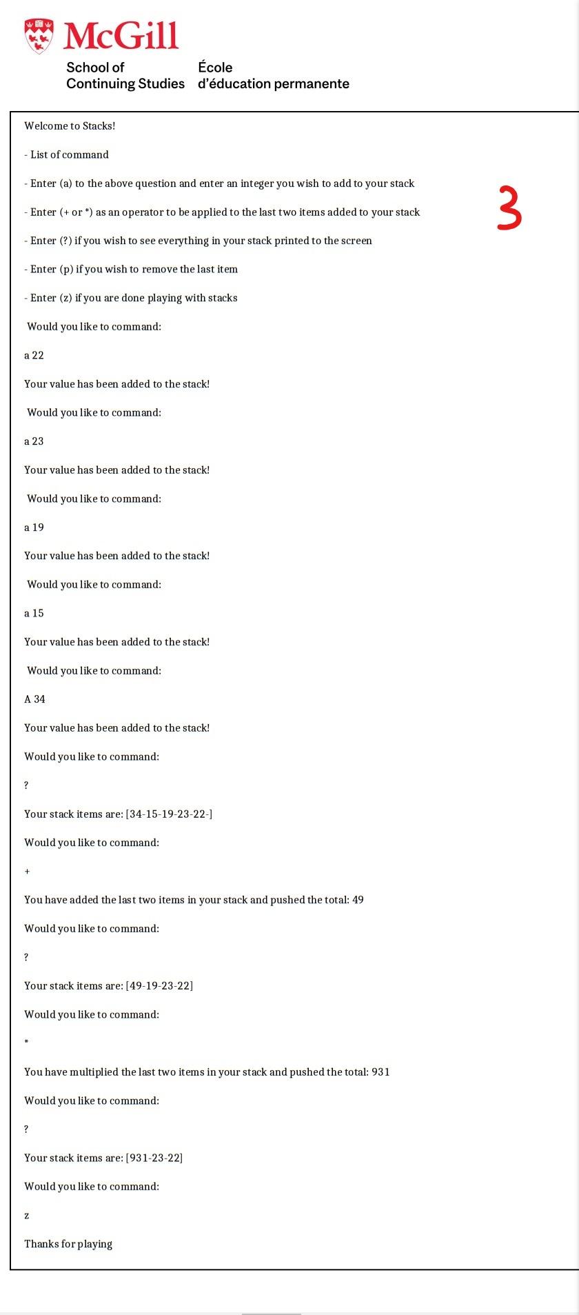 Solved School of Continuing Studies Eˊcole d’eˊducation | Chegg.com