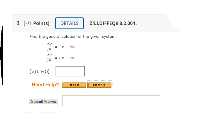 Solved Find the general solution of the given system. | Chegg.com