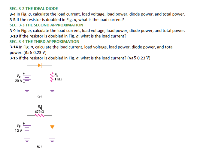 Solved SEC. 3-2 THE IDEAL DIODE 3-4 In Fig. a, calculate the | Chegg.com