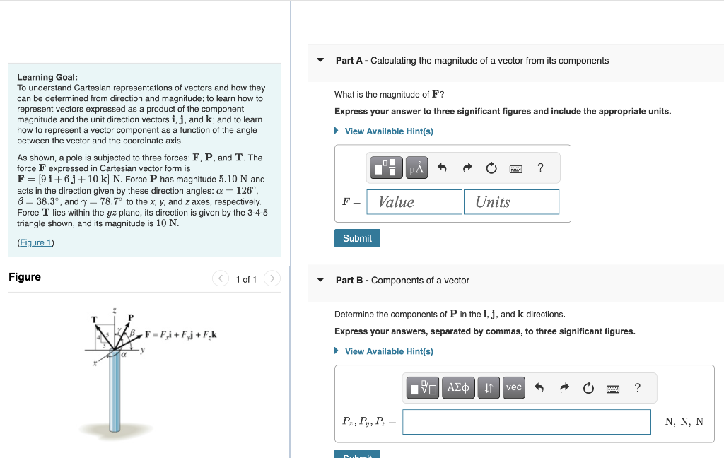 Solved Part A - Calculating the magnitude of a vector from | Chegg.com