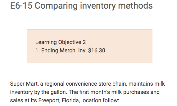 Solved E6-15 Comparing inventory methods Learning Objective | Chegg.com