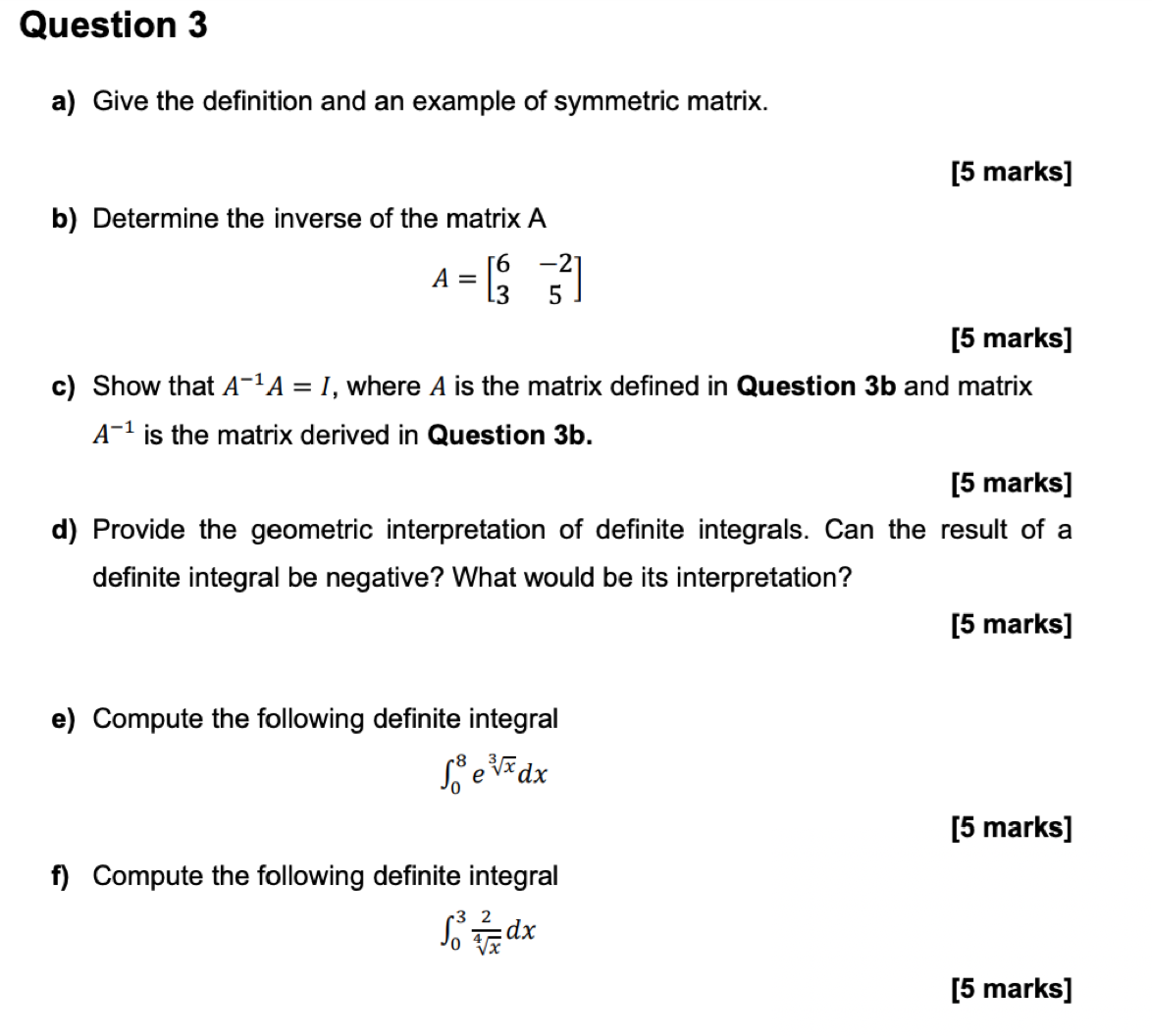 Solved Question 3a) ﻿Give the definition and an example of | Chegg.com