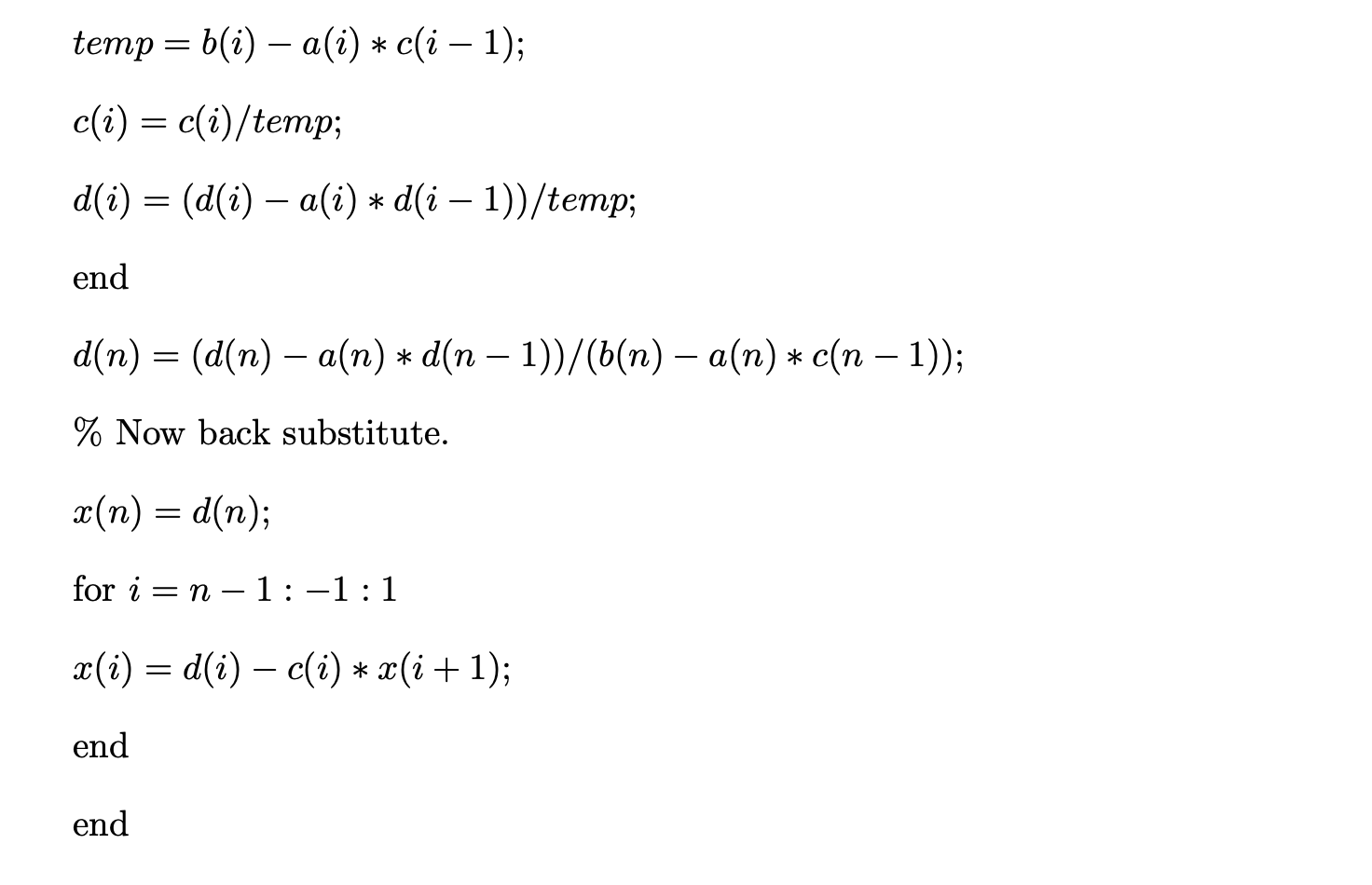 Solved Transform The Below MATLAB Code Into A Full Code For Chegg