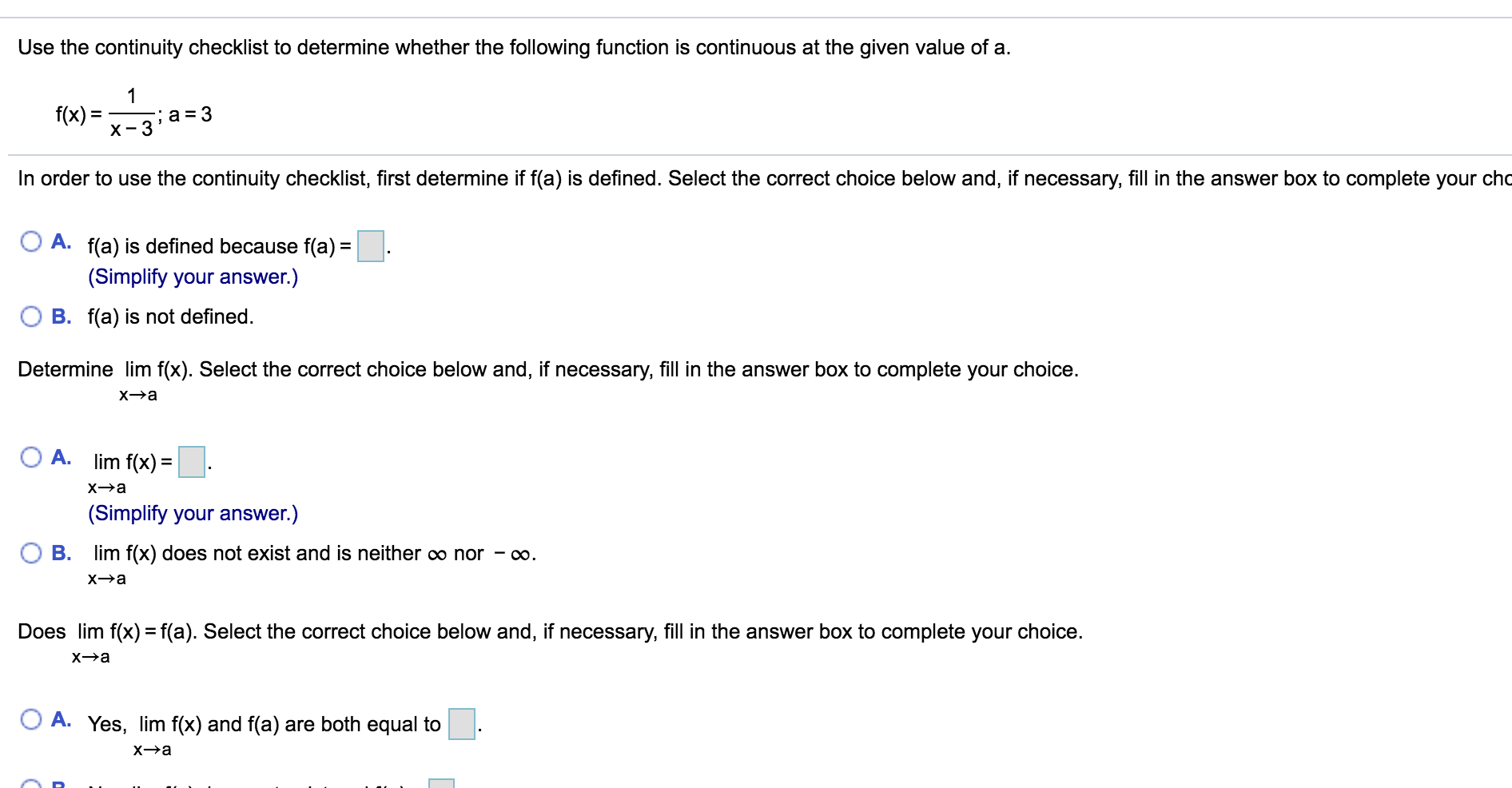 Solved Use the continuity checklist to determine whether the | Chegg.com