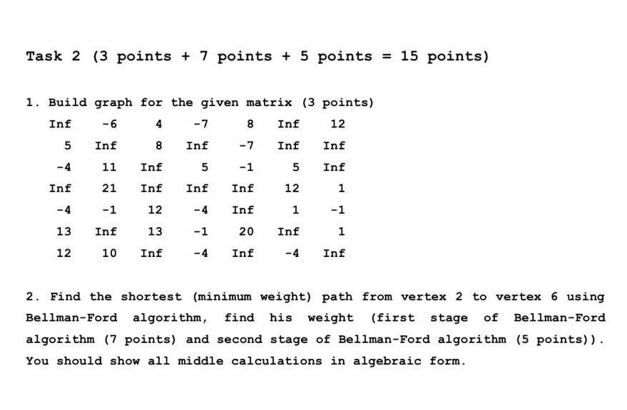 Solved Task 2 (3 points + 7 points + 5 points = 15 points) | Chegg.com