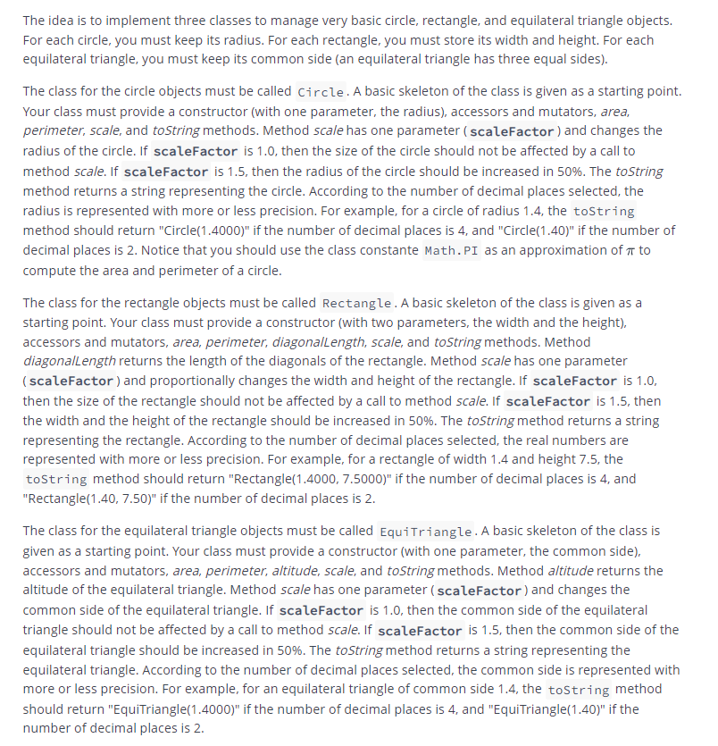 Solved The idea is to implement three classes to manage very | Chegg.com