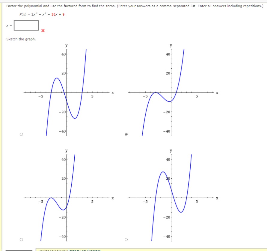 Solved Factor the polynomial and use the factored form to | Chegg.com