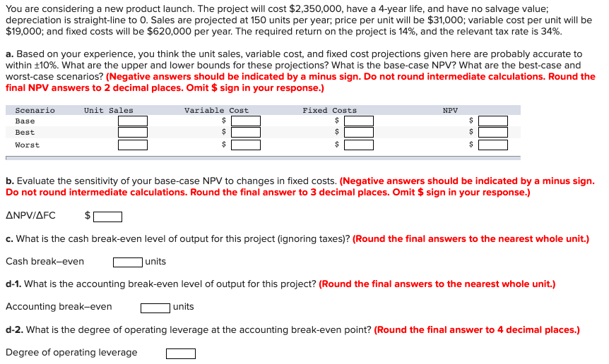 Solved You are considering a new product launch. The project | Chegg.com