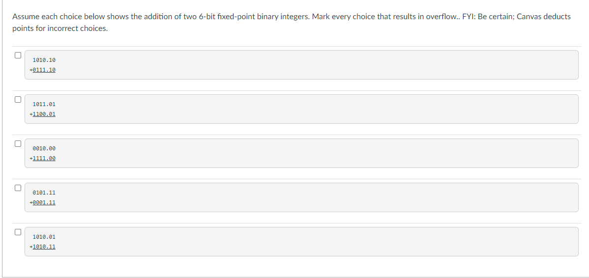 Solved Assume each choice below shows the addition of two | Chegg.com