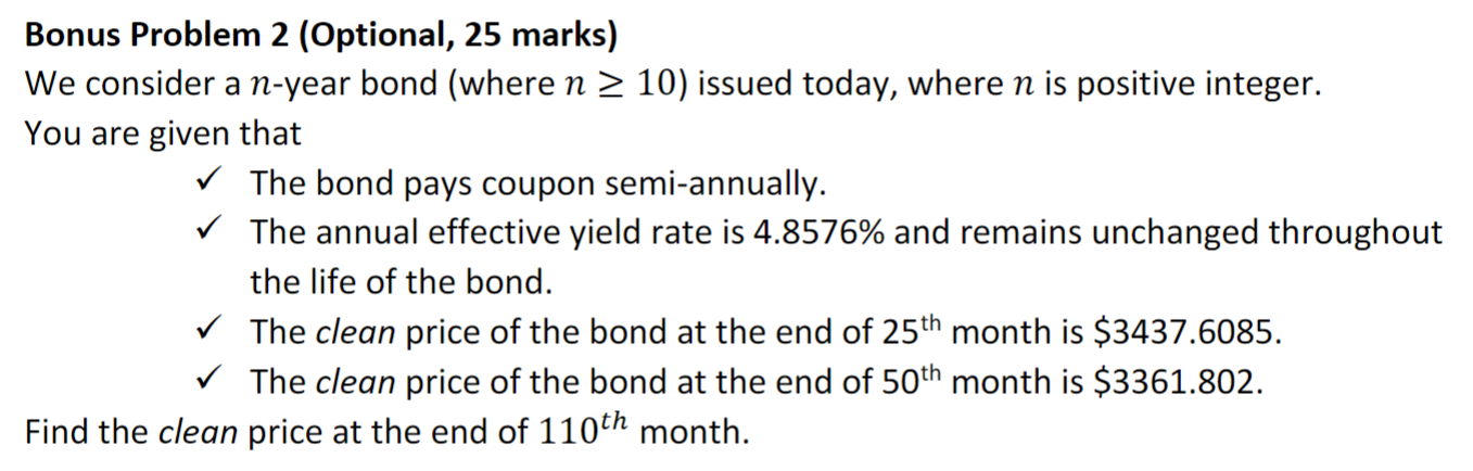 Solved Bonus Problem 2 (Optional, 25 marks) We consider a | Chegg.com