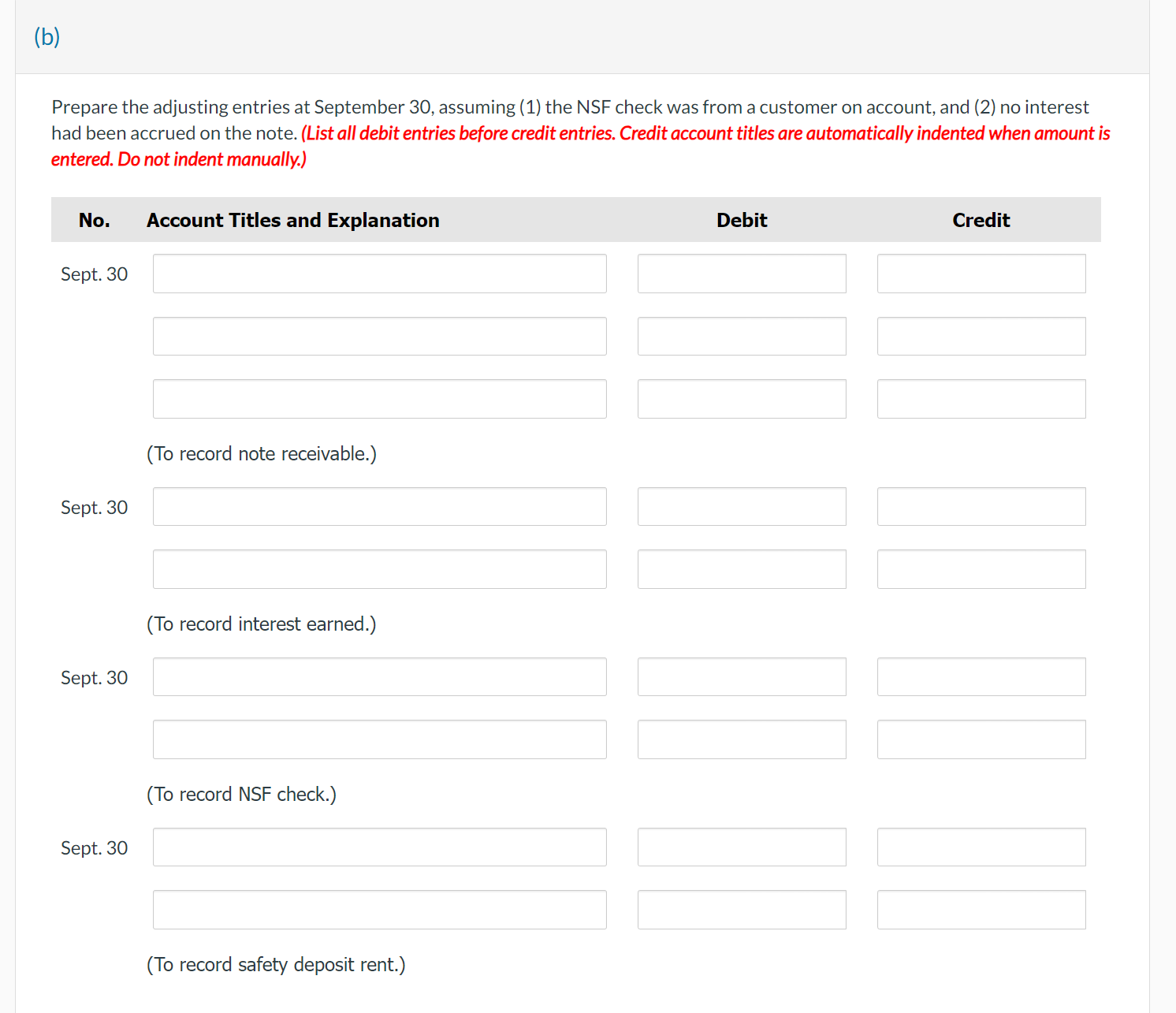 Solved Prepare the adjusting entries at September 30, | Chegg.com