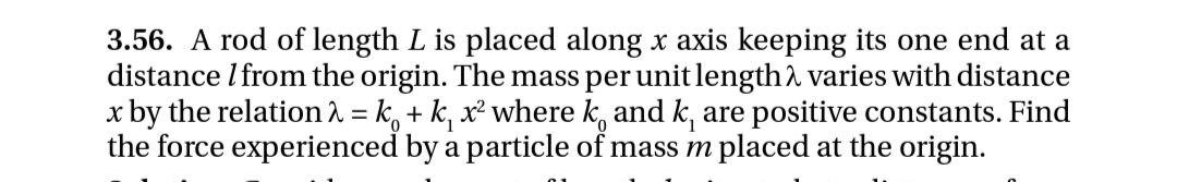 Solved 3.56. A rod of length L is placed along x axis | Chegg.com