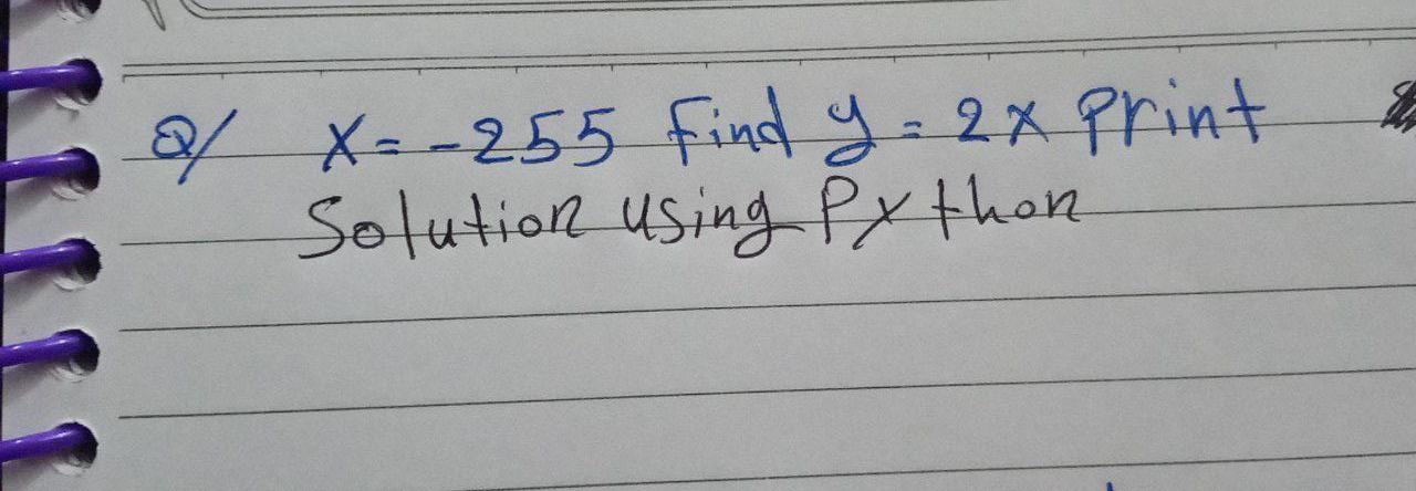 Solved A & X=-255 find y= 2x Print Solution using Python A | Chegg.com