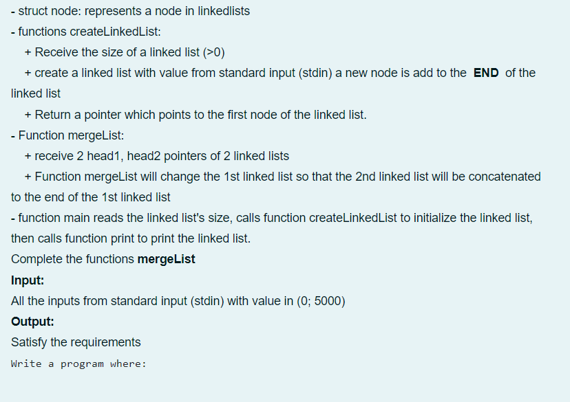 Solved - struct node: represents a node in linkedlists - | Chegg.com