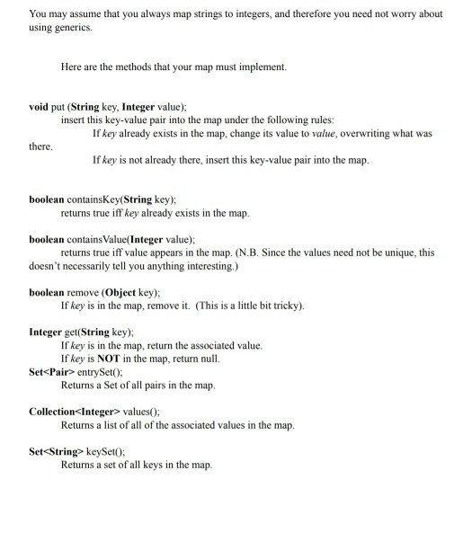 You may assume that you always map strings to | Chegg.com