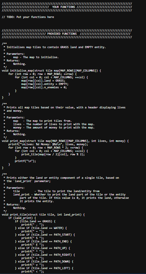 Solved // TOOO: Put your functions here | Chegg.com